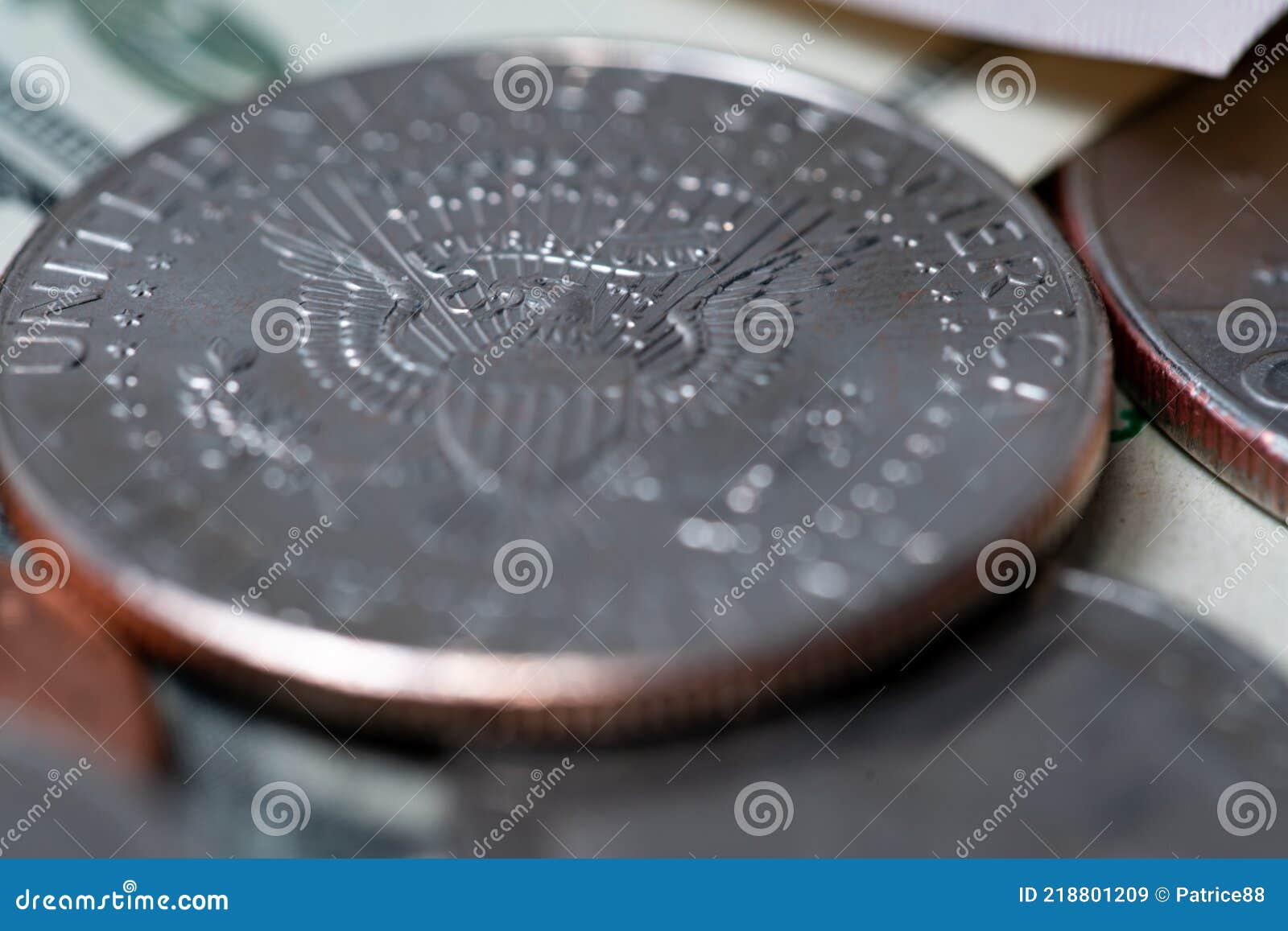 Half Dollar Coin Closeup. Eagle on the Half Dollar Kennedy Coin Stock ...