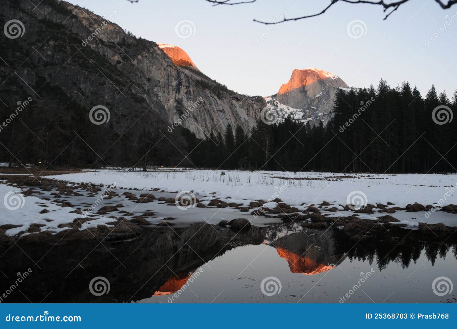 Half dome reflection stock image. Image of reflections - 25368703