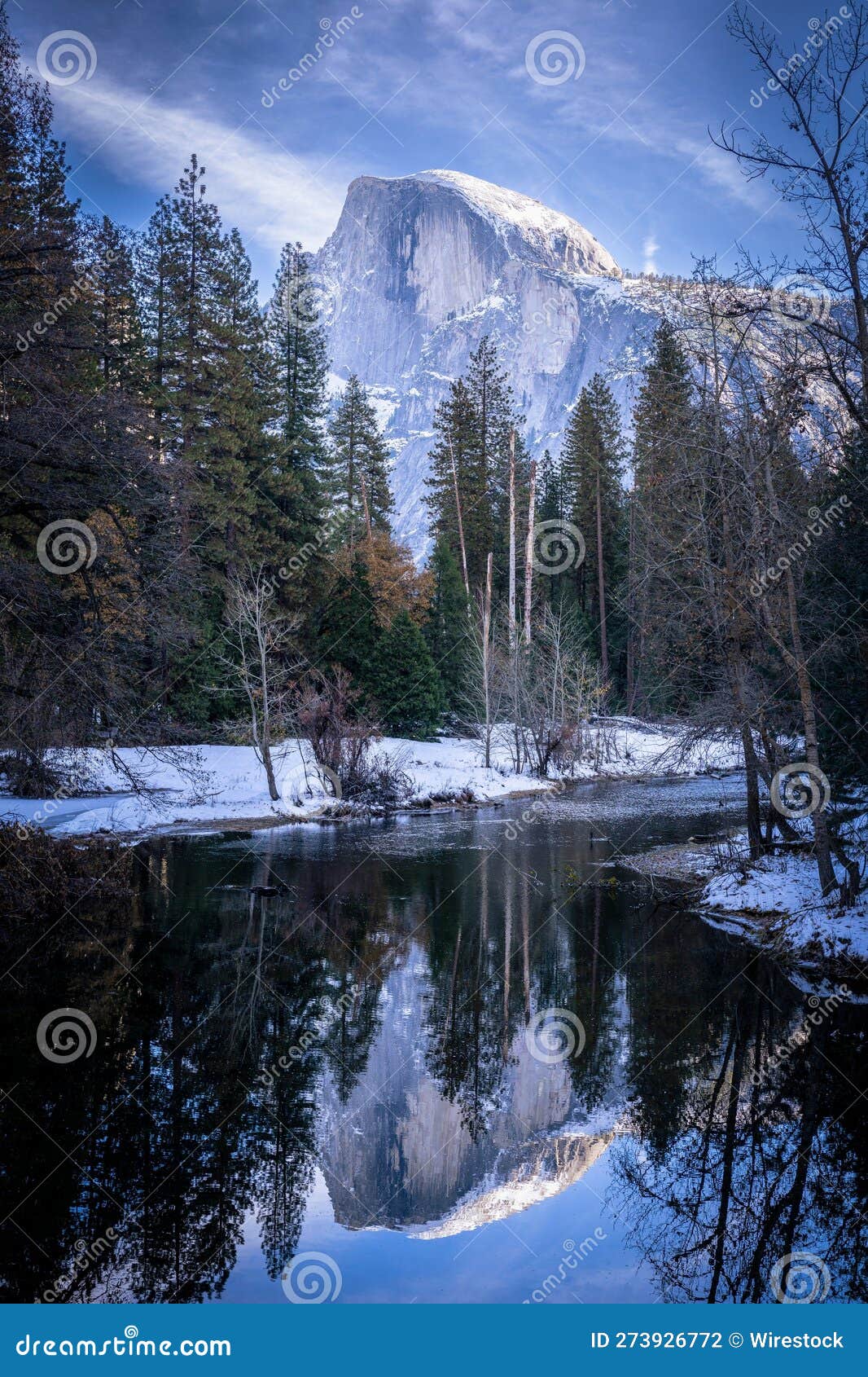 Half Dome reflection stock photo. Image of scenic, white - 273926772