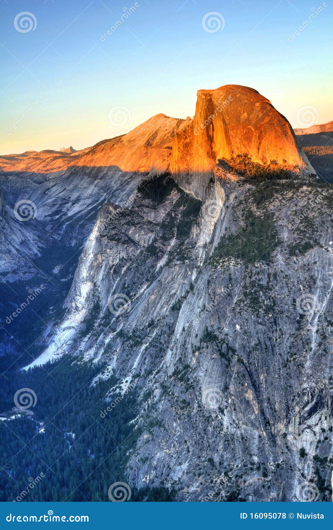 Half Dome at sunset stock photo. Image of california - 16095078