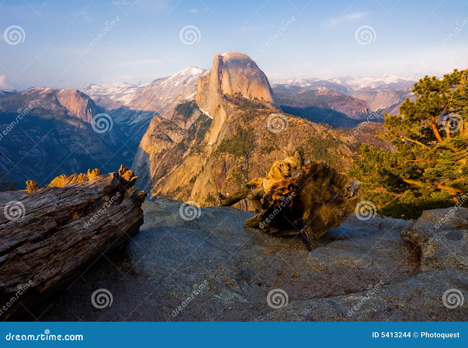 Half Dome at Sunset in Yosemite Stock Photo - Image of light, range ...