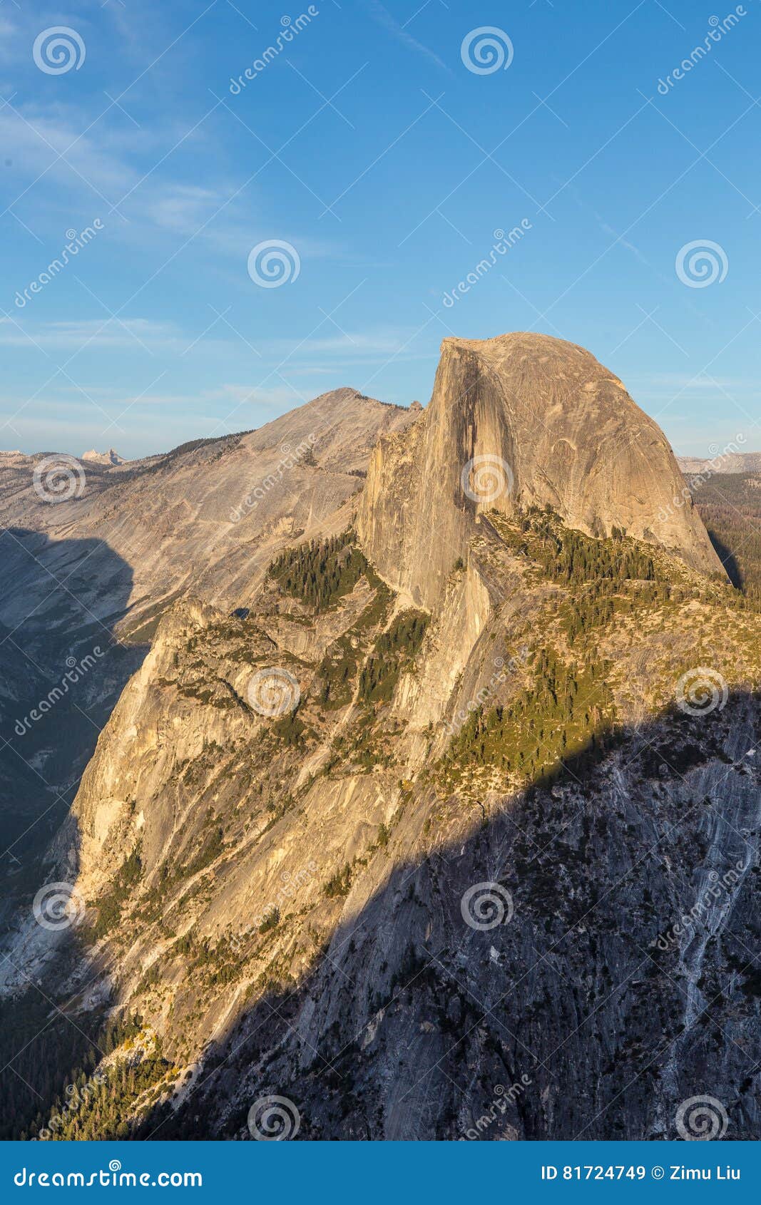 Half Dome at Sunset in Yosemite Stock Image - Image of forest, hill ...