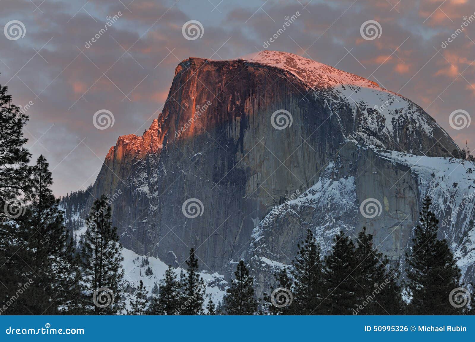 Half Dome at Sunset, Yosemite National Park Stock Photo - Image of ...