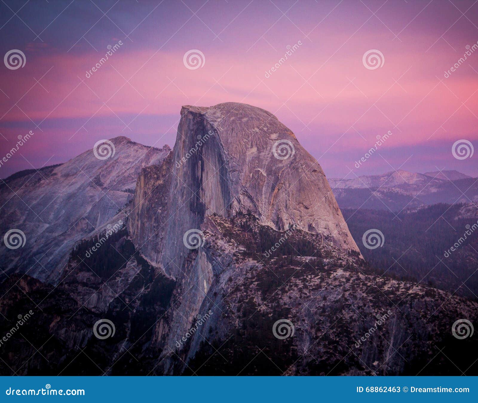 Half Dome Yosemite at Sunset Stock Image - Image of america, mountain ...