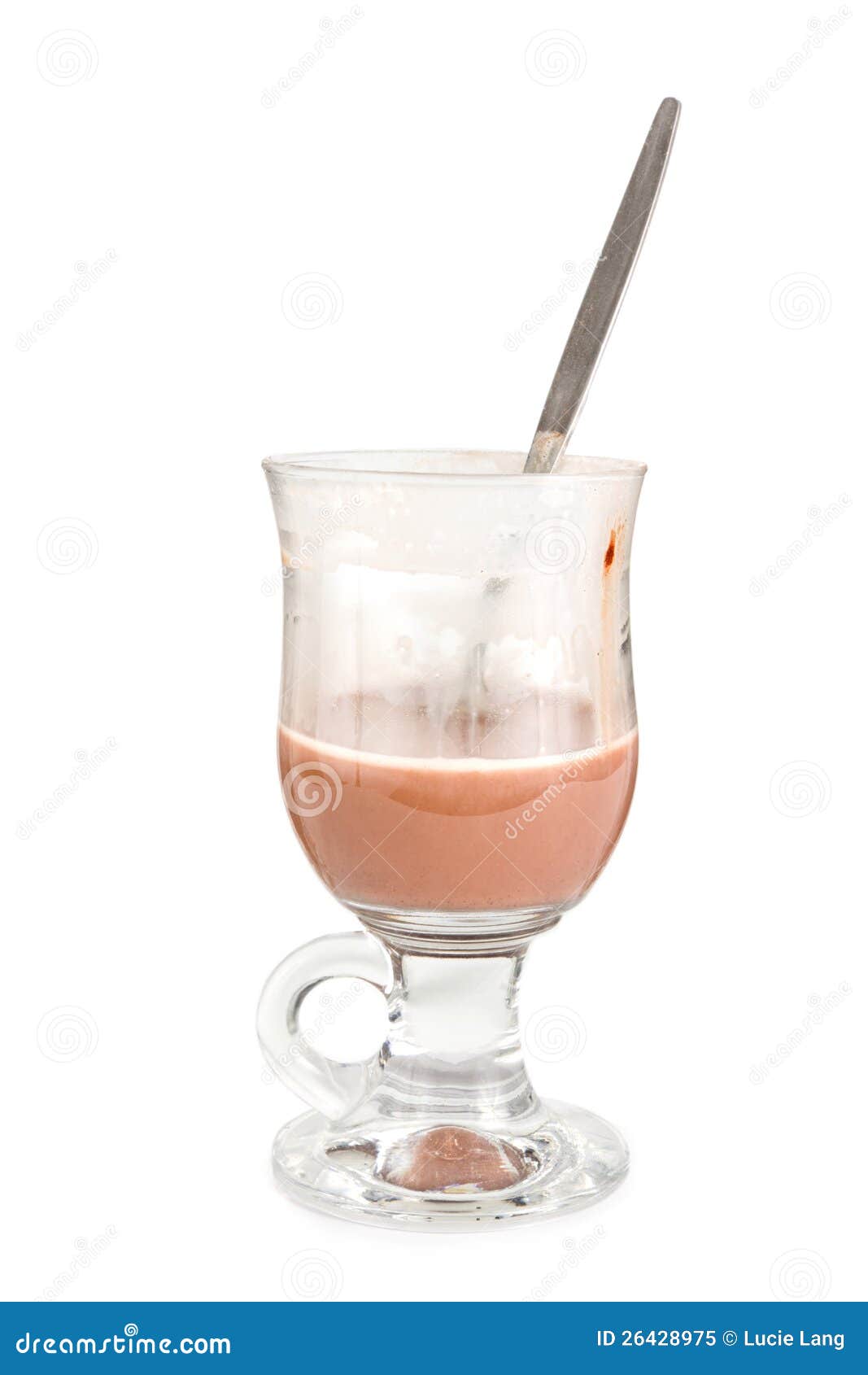 Half Drunk Glass of Hot Chocolate Stock Image - Image of dairy, cream ...