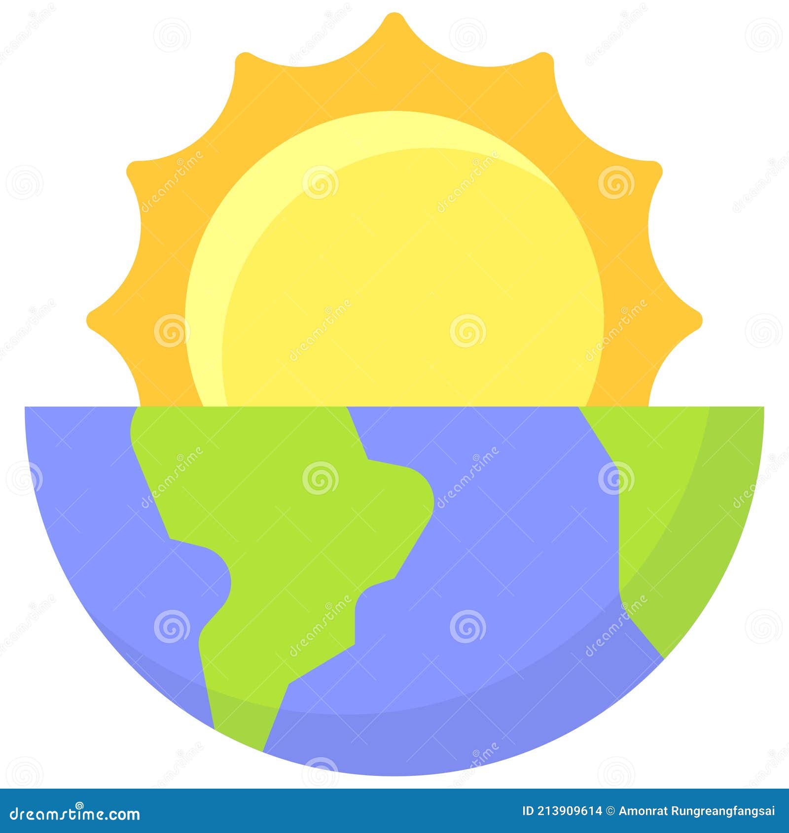 Half Earth with Sun Icon, Earth Day Related Vector Stock Vector ...