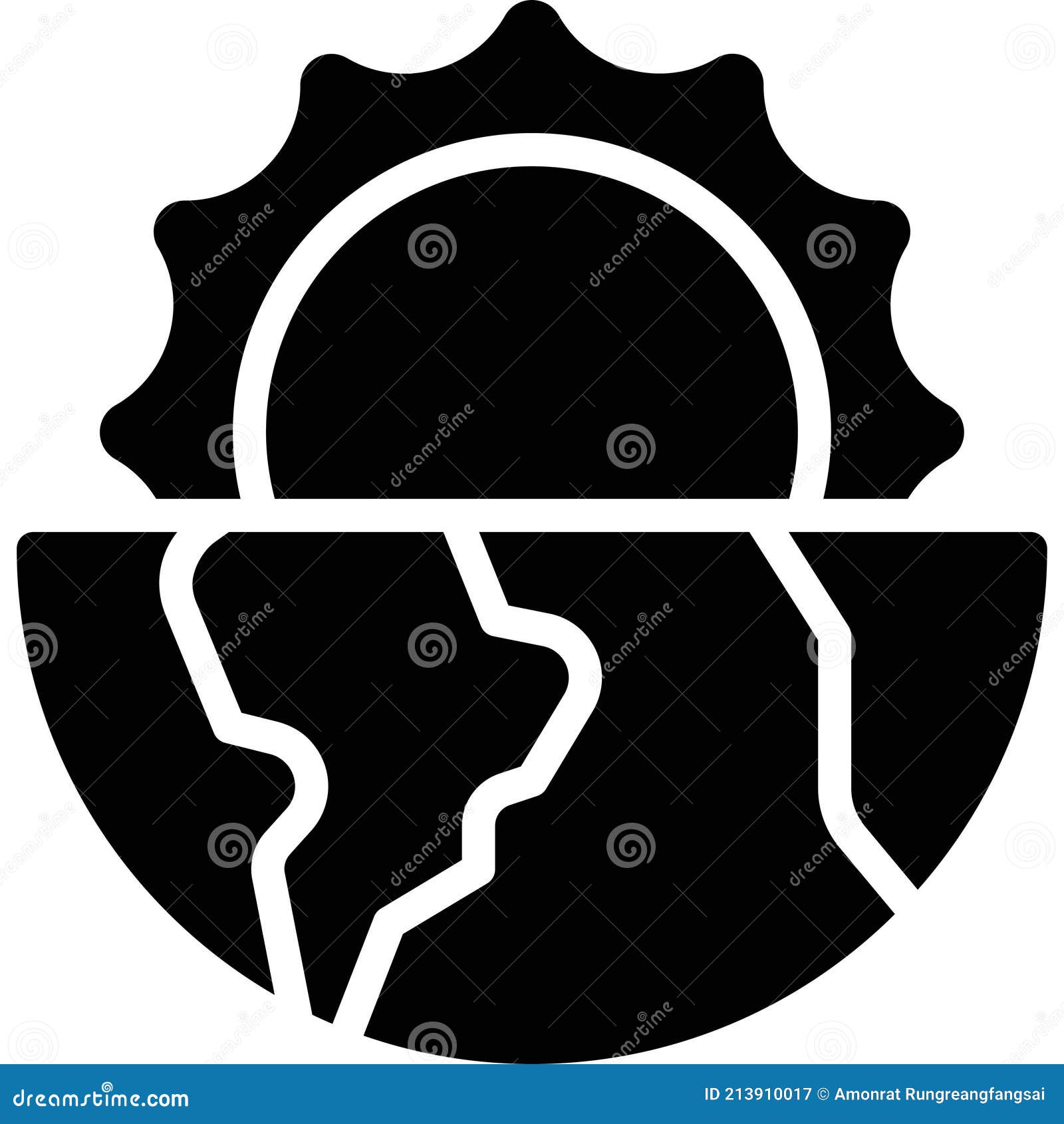 Half Earth with Sun Icon, Earth Day Related Vector Stock Vector ...