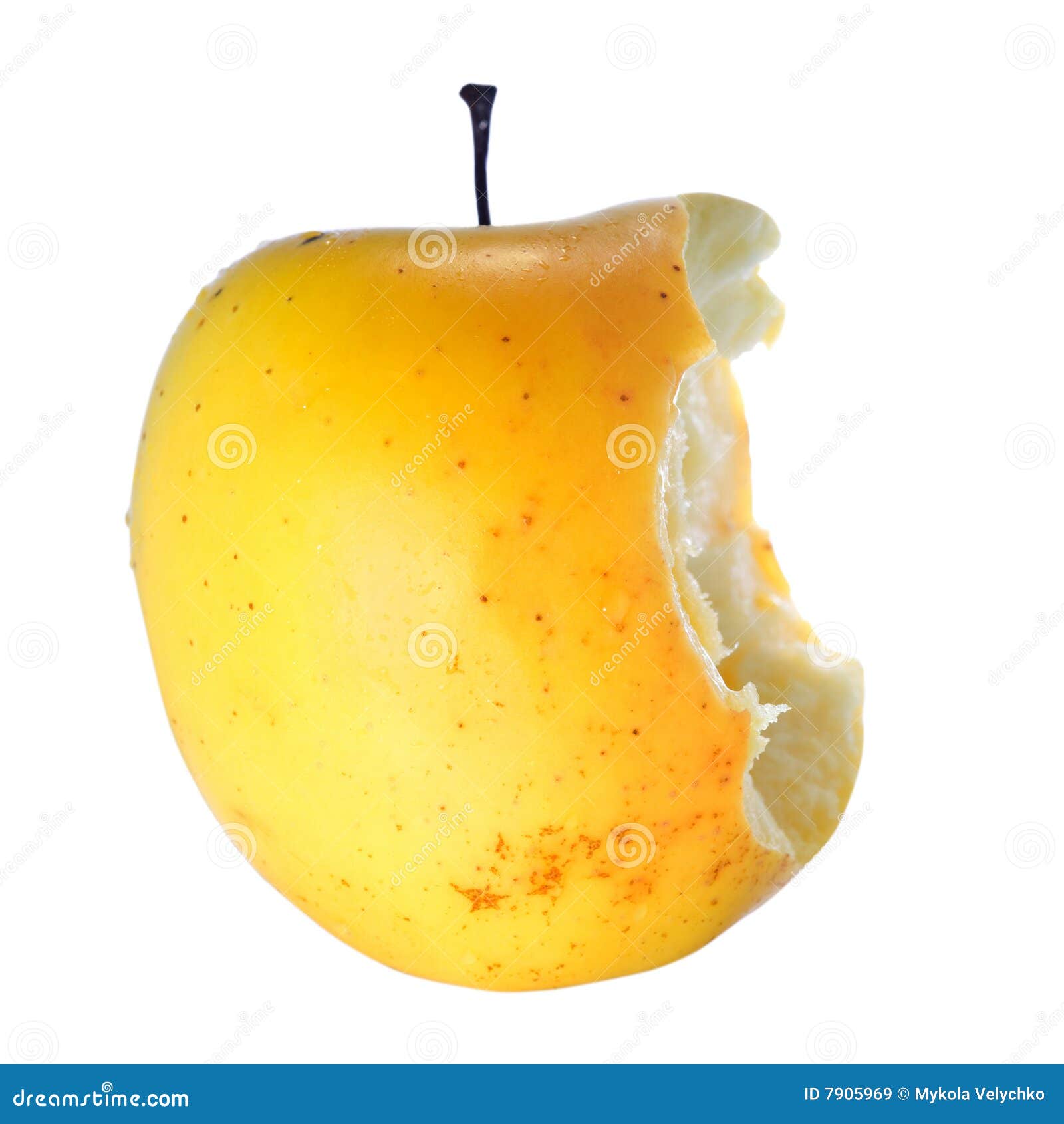 Half eaten apple stock image. Image of healthy, single - 7905969