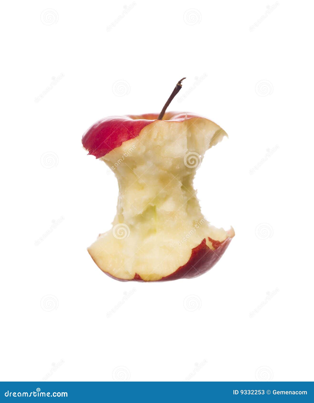 Half eaten apple stock image. Image of isolated, shrinking - 9332253