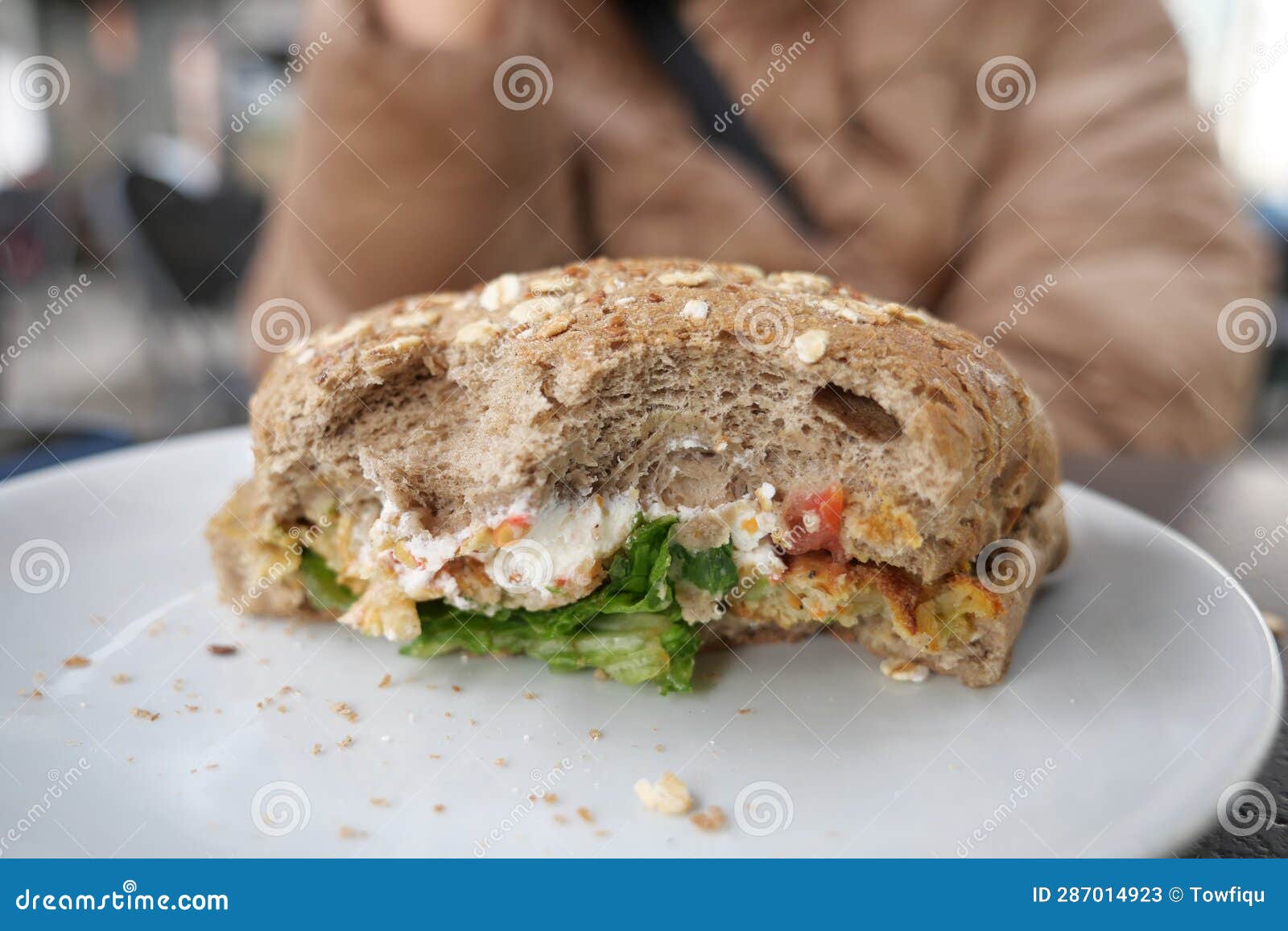 Half Eaten Beef Burger on Table Close Up Stock Image - Image of meat ...