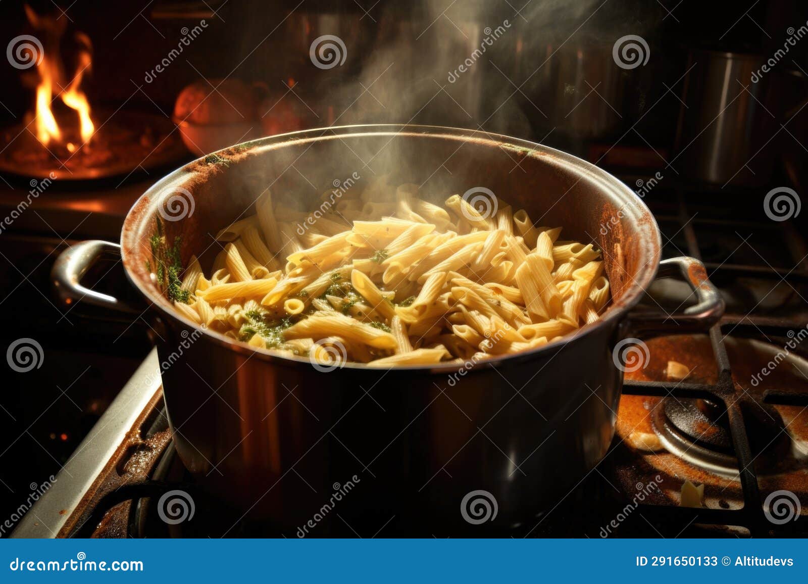 Half-eaten Pasta in a Pot on the Stove Stock Image - Image of culinary ...