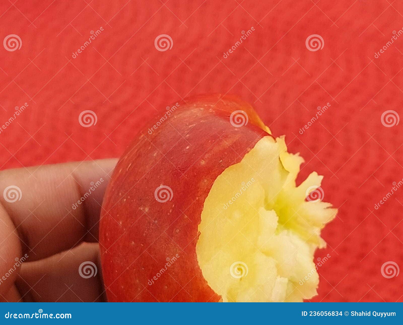 Half Eaten Red Apple Closeup Stock Photo - Image of sweetness, apple ...