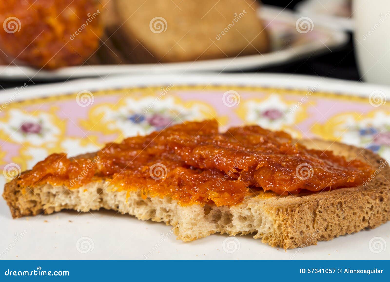Half-eaten Toast with Sobrassada Stock Image - Image of glass, meal ...