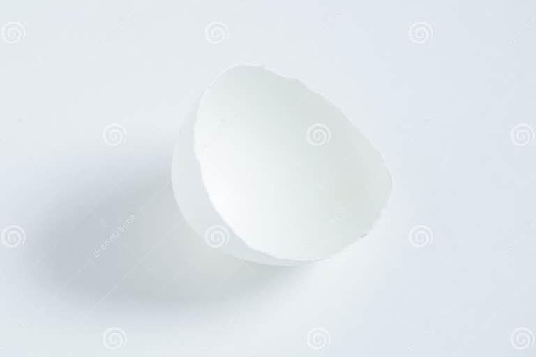 Half an Egg Shell on a White Background Stock Photo - Image of boiled ...