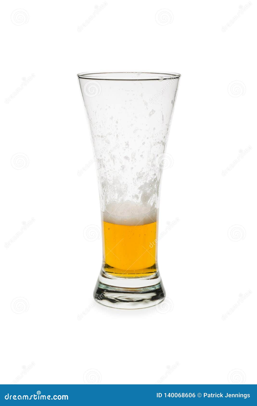 Half Empty Beer in a Pilsner Glass Stock Photo - Image of cold, alcohol ...