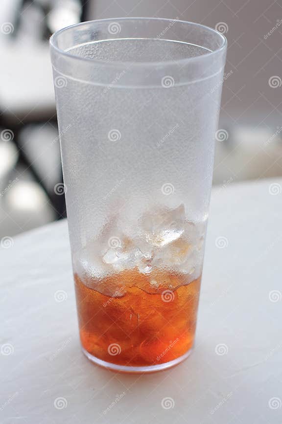 Half Empty Drink of Iced Tea Stock Photo - Image of beverage ...