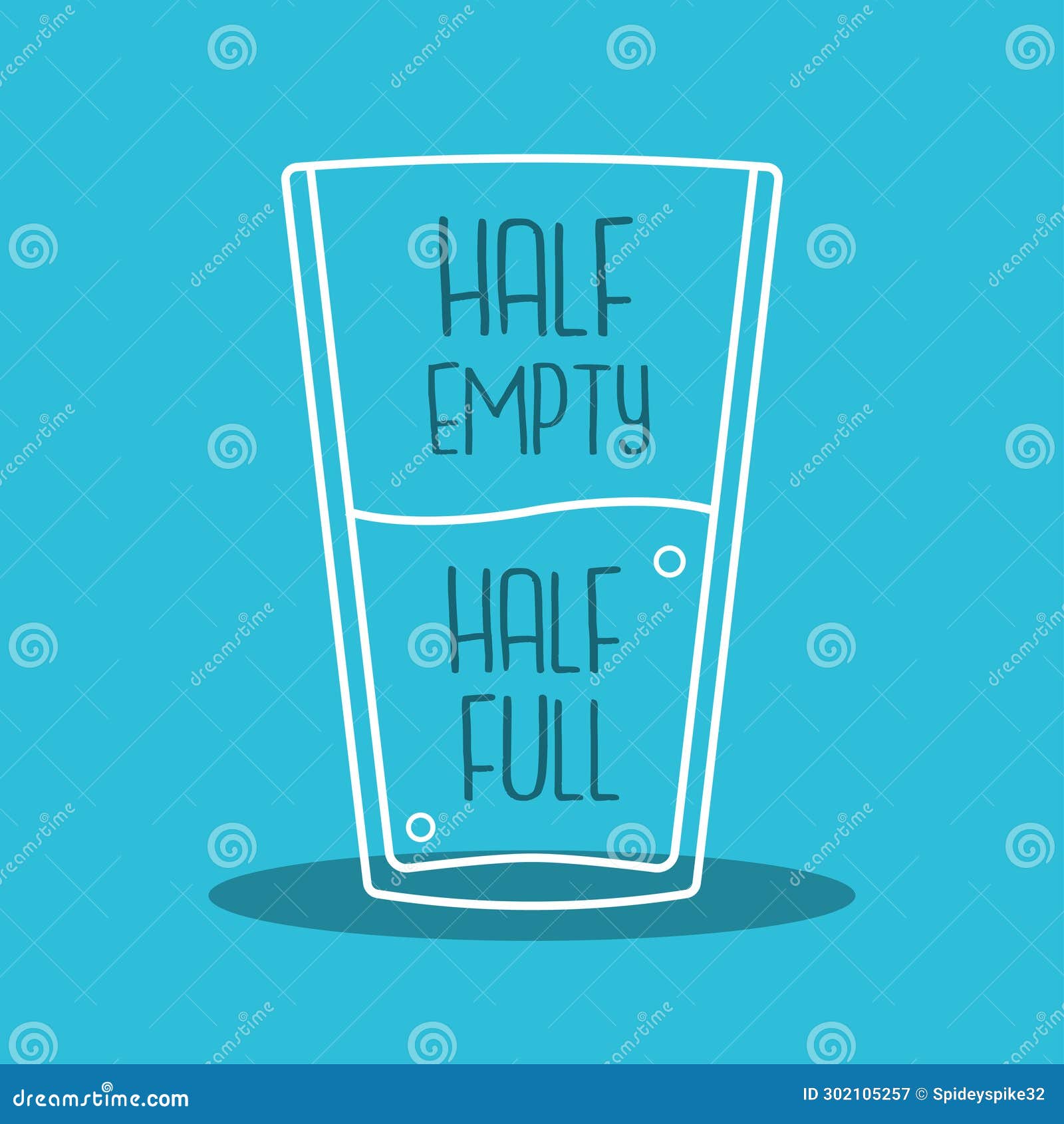 Half Empty or Half Full. Isolated Vector Illustration Stock ...