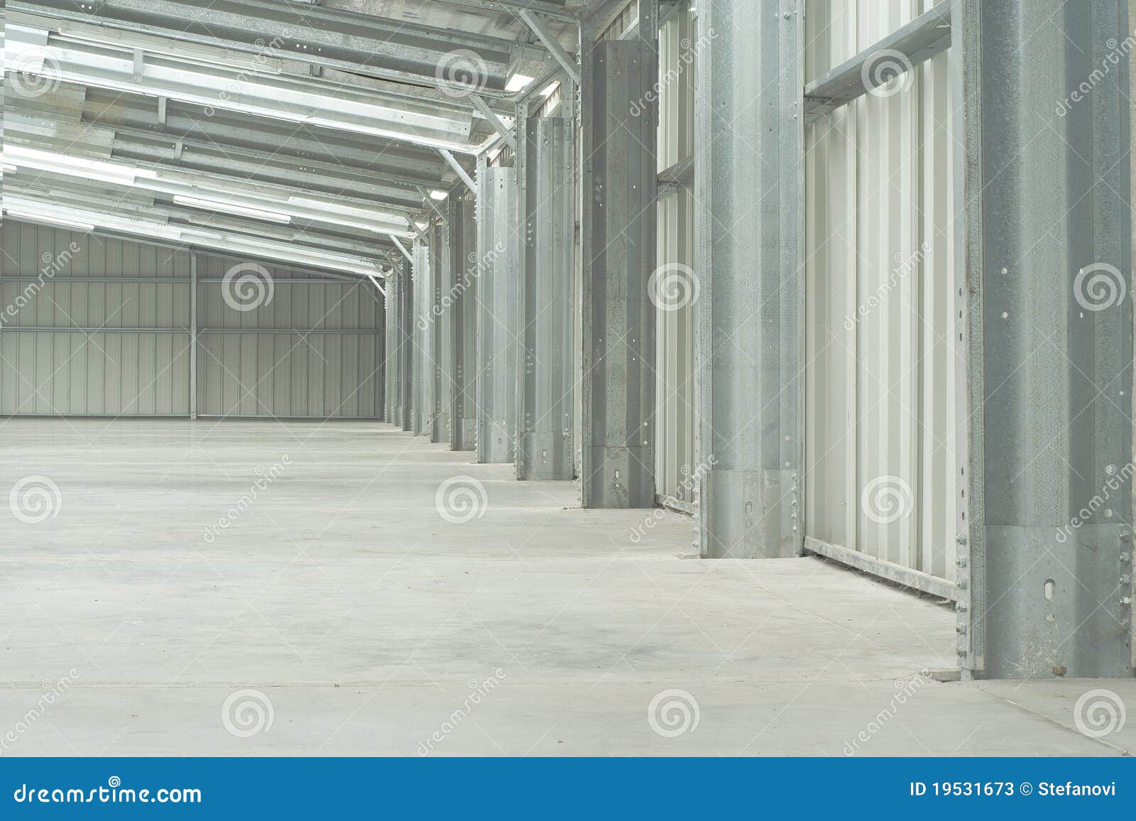 Half of empty warehouse stock image. Image of space, equipment - 19531673