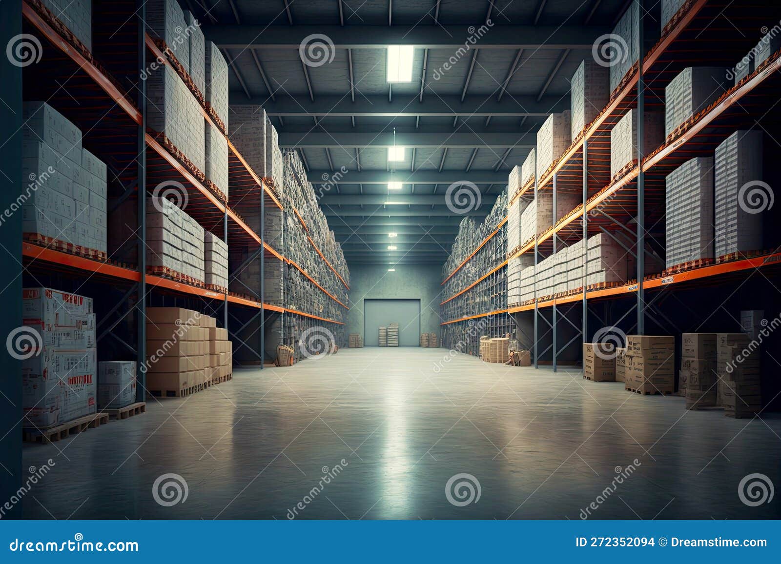 Half-empty Warehouse for Storage of Goods and Cargo on Racks and ...