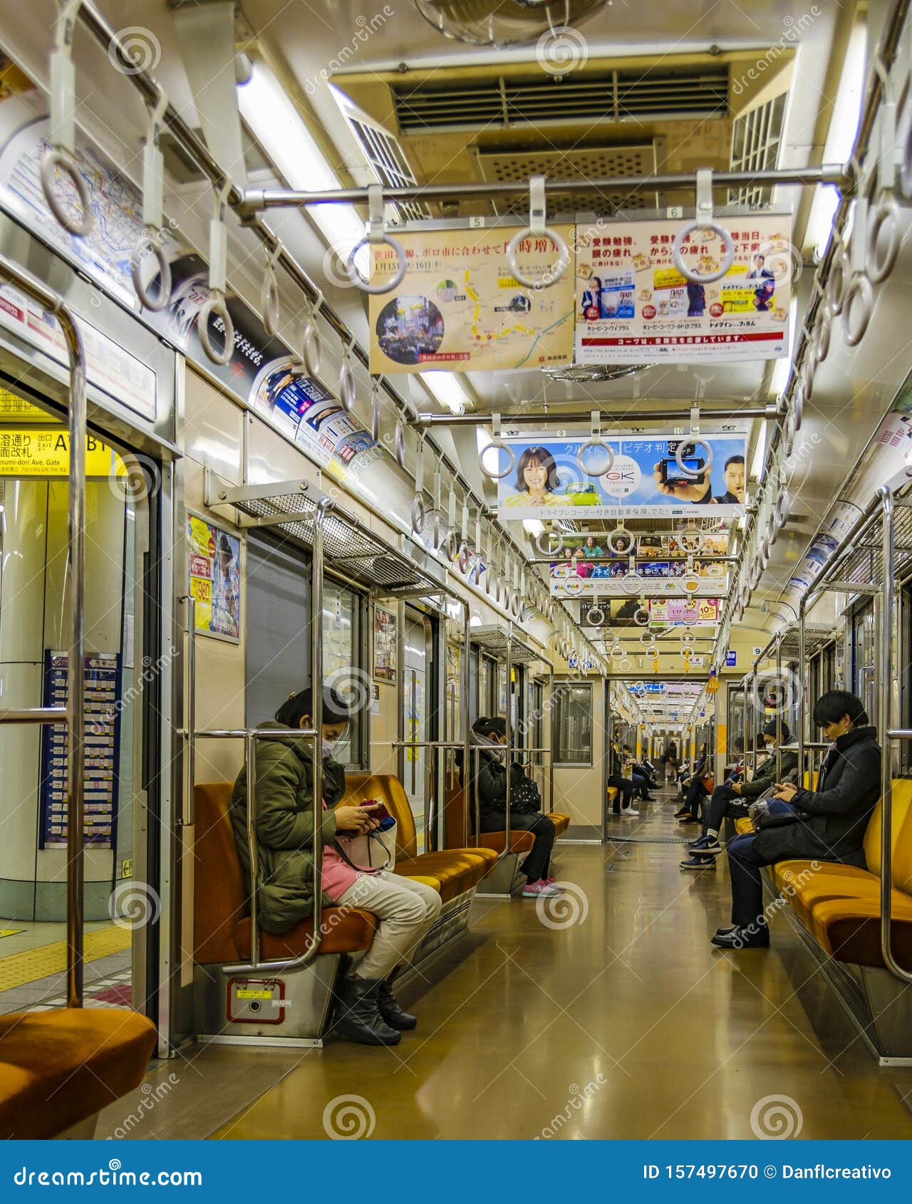 Half Entry Subway Train Interior, Tokyo, Japan Editorial Image - Image ...