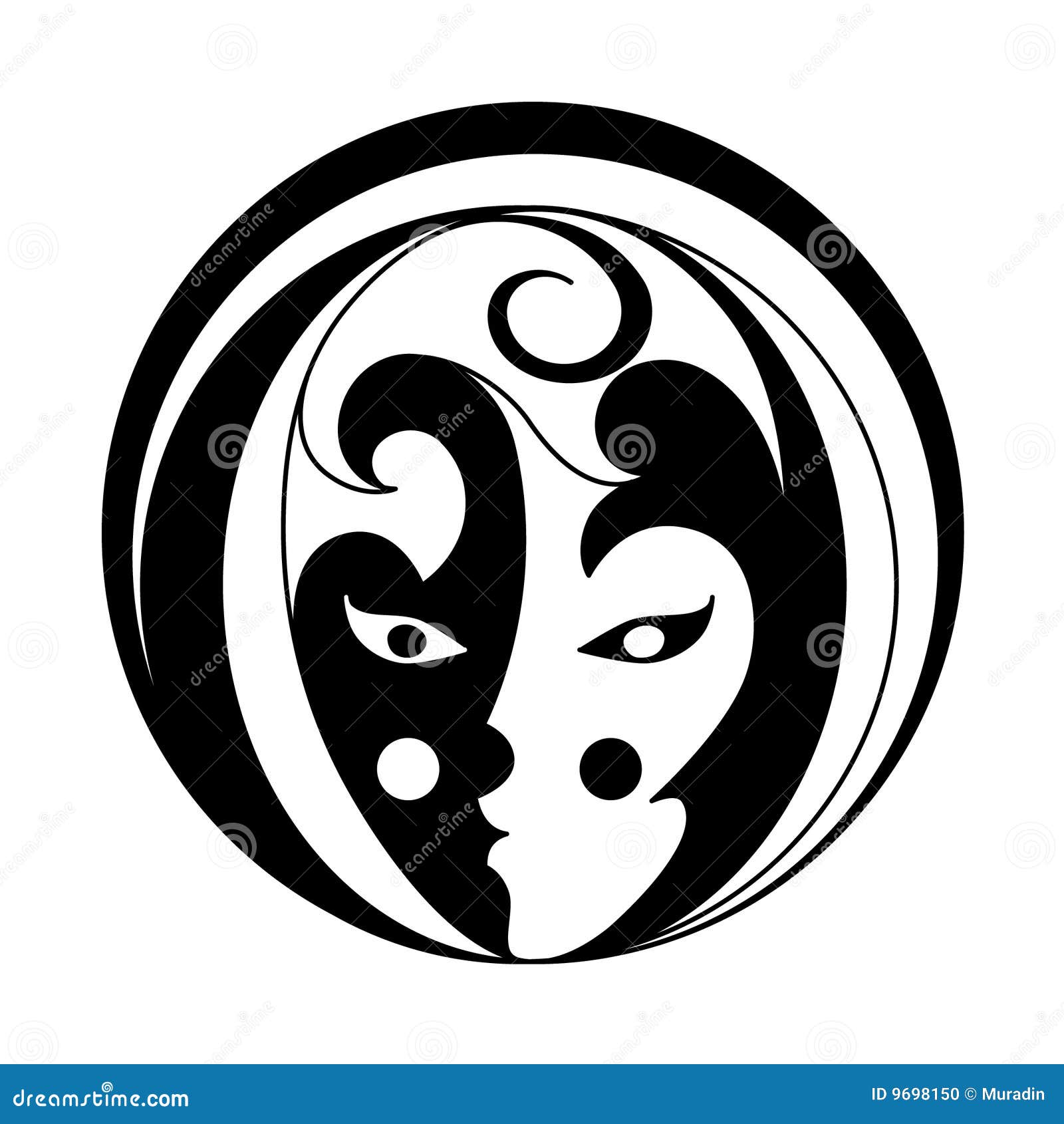 Half face stock vector. Illustration of element, icon - 9698150