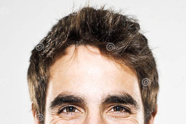 Half Face of a Boy Looking on White Background Stock Image - Image of ...