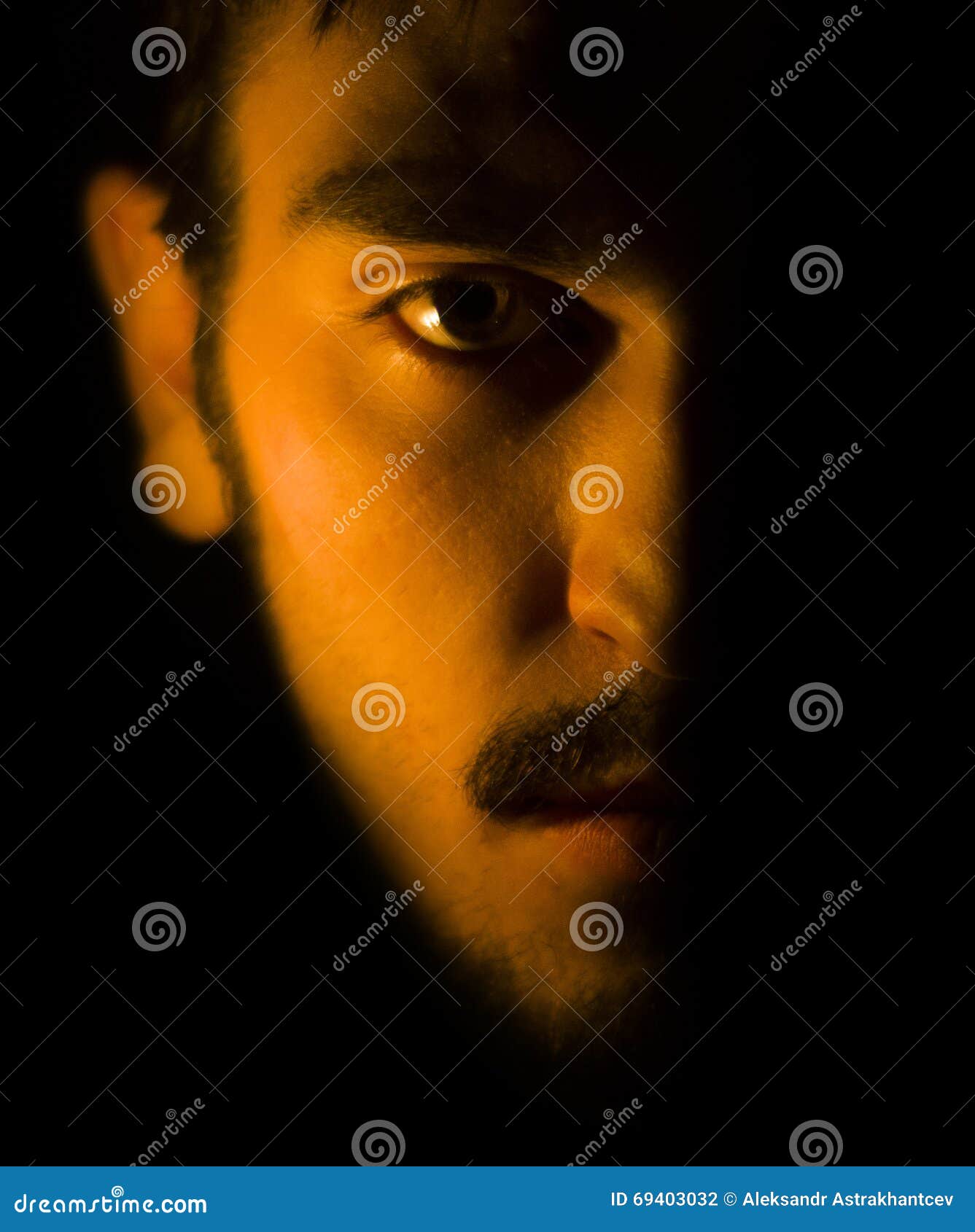 Half of the Face is Closed by the Shadow Stock Photo - Image of ...