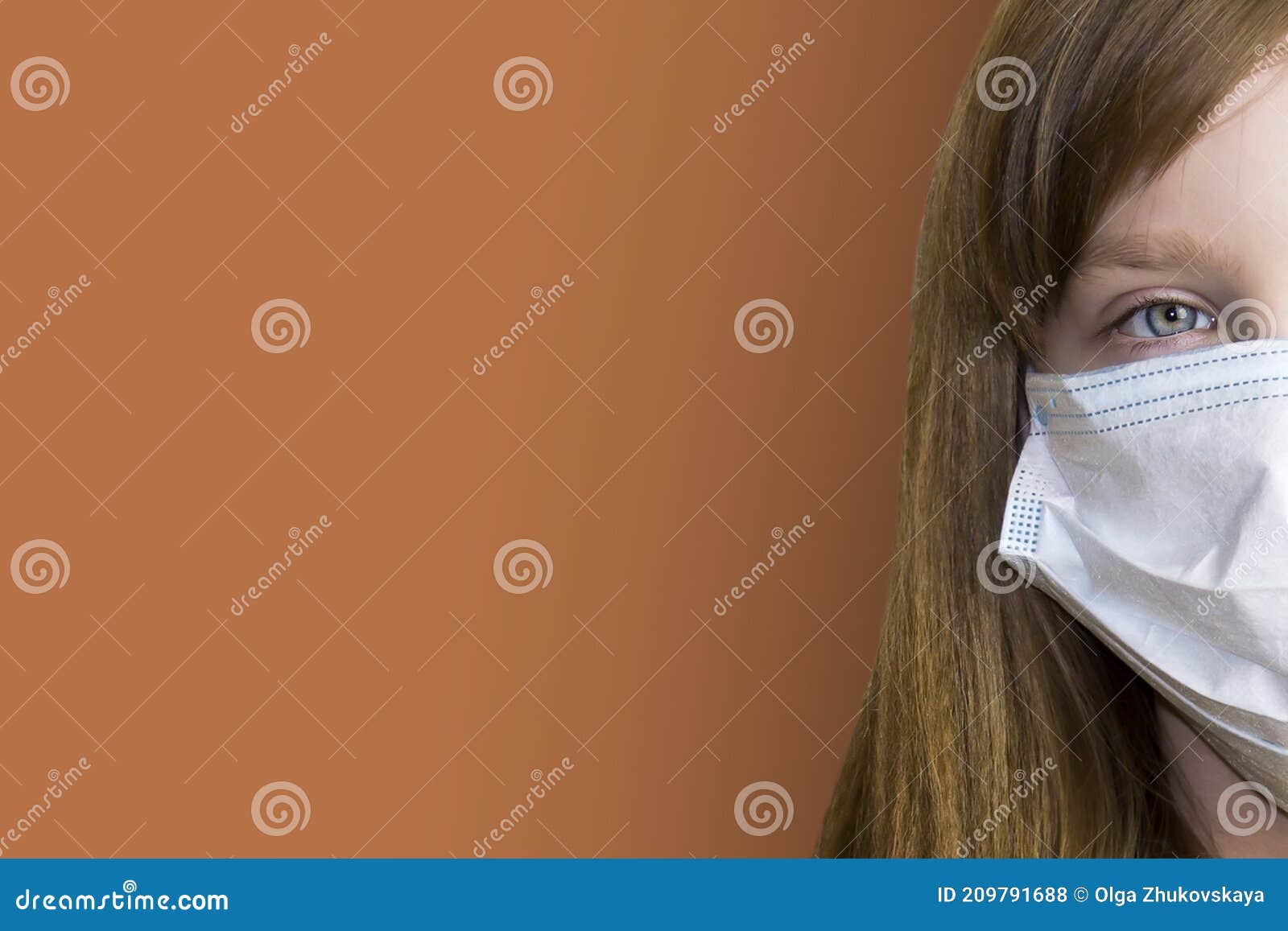 Half of the Face of the Girl in the Mask Stock Photo - Image of clinic ...