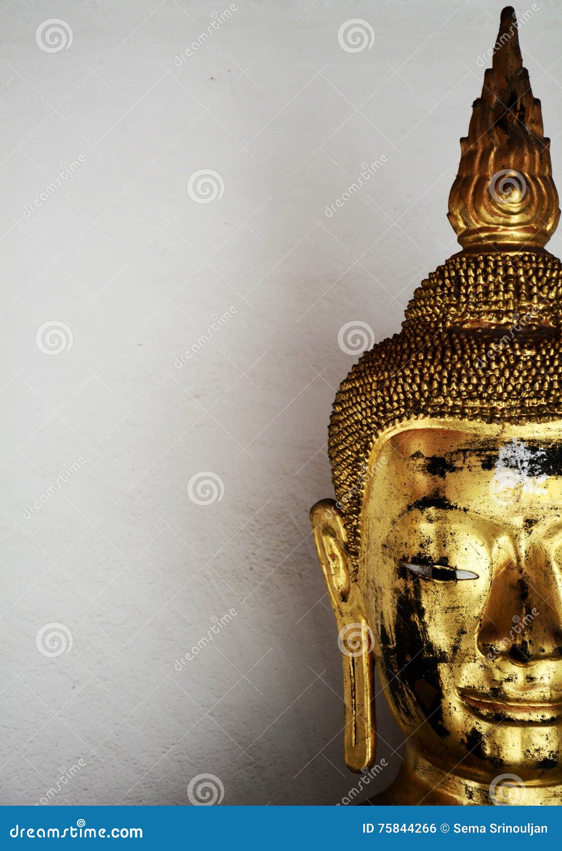 Half face golden buddha editorial photo. Image of architecture - 75844266