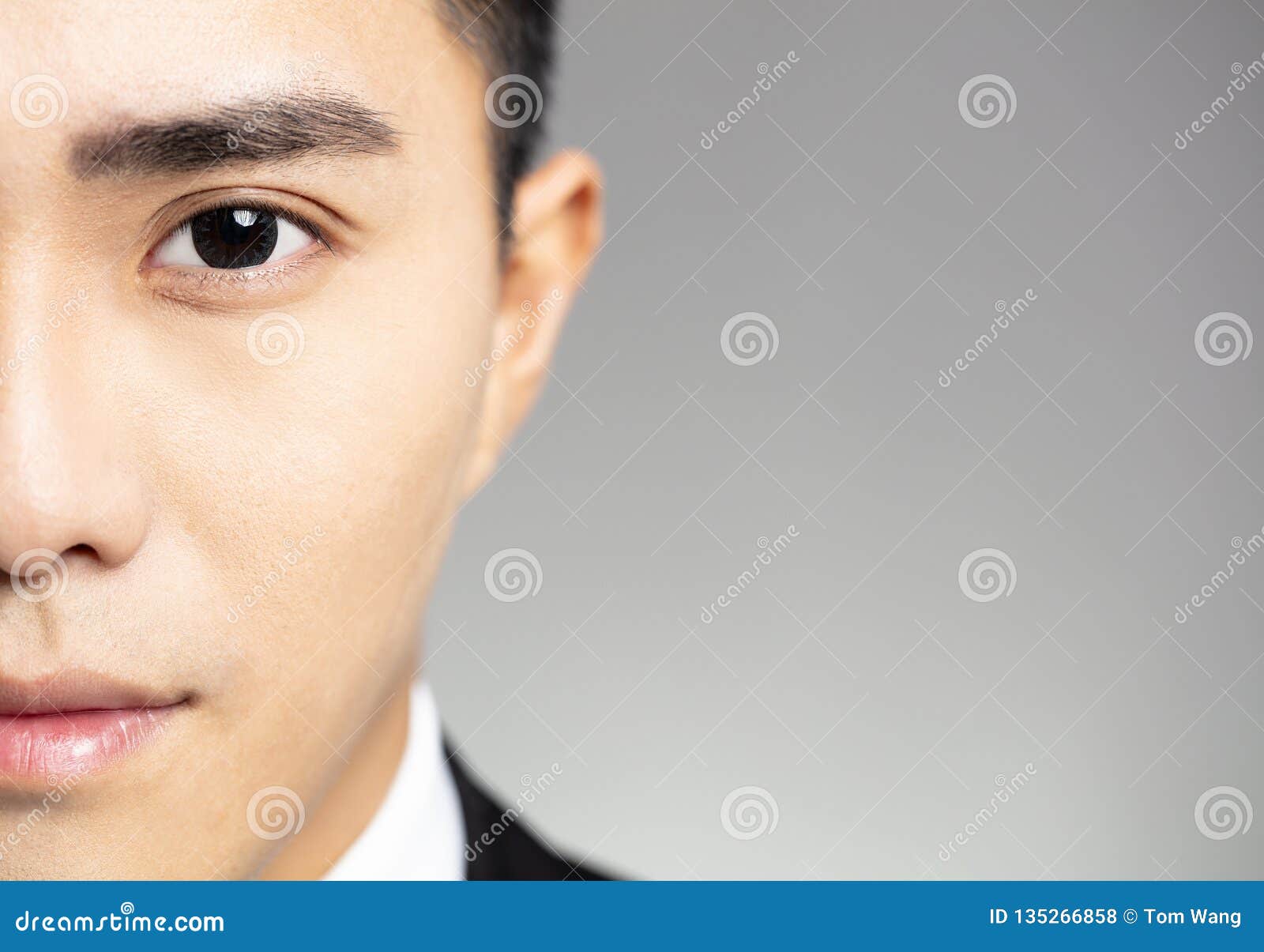 Half Face of Handsome Young Men Stock Photo - Image of charming, eyes ...