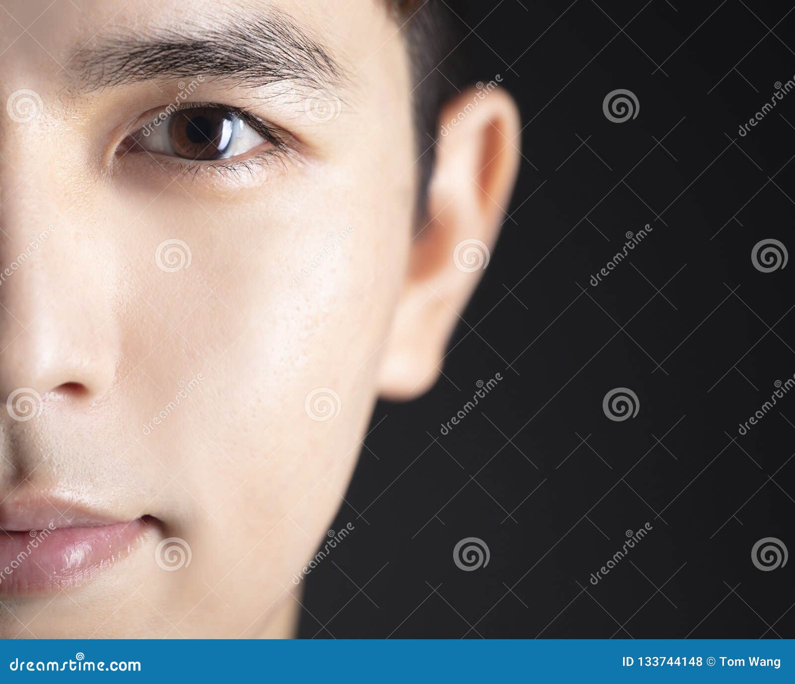 Half Face of Handsome Young Men Stock Photo - Image of lifestyle, young ...