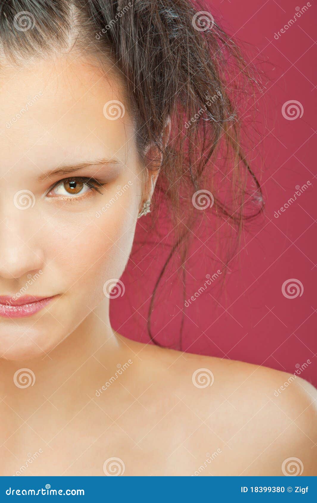 Half face of lovely girl stock photo. Image of glamour - 18399380