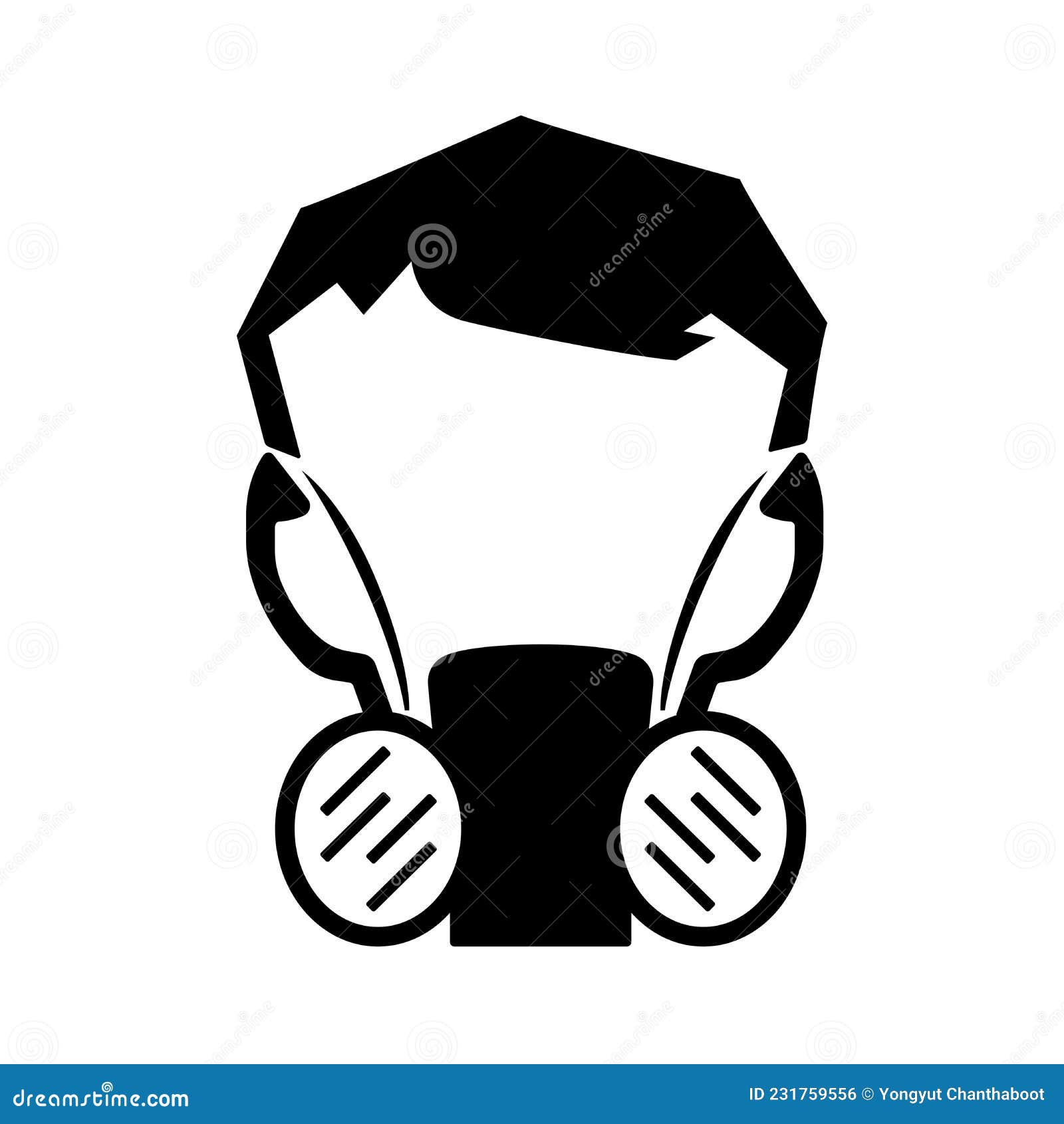 Half Face Mask Respirator Black Icon ,Vector Illustration, Isolate on ...