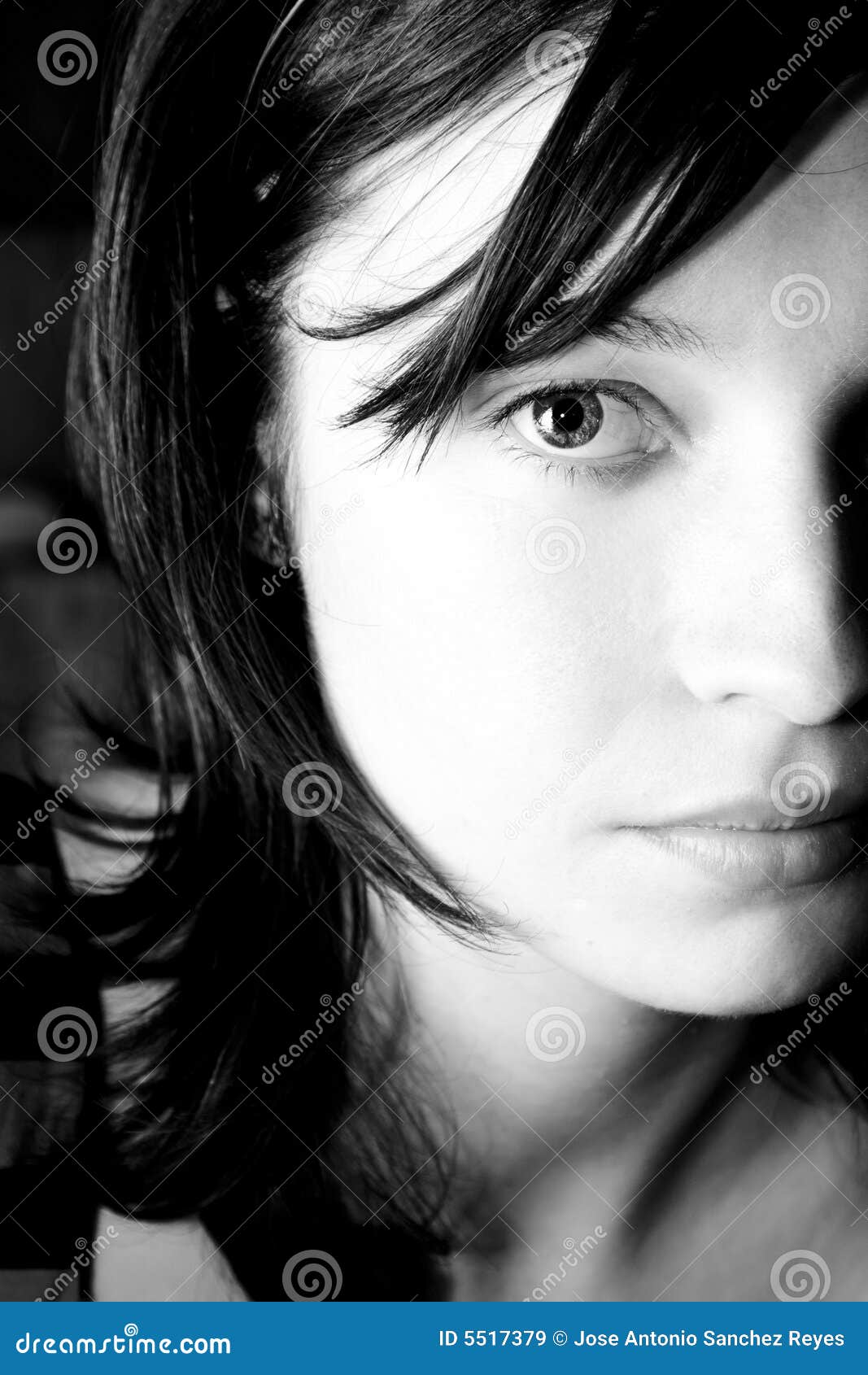 Half face portrait stock image. Image of looking, females - 5517379