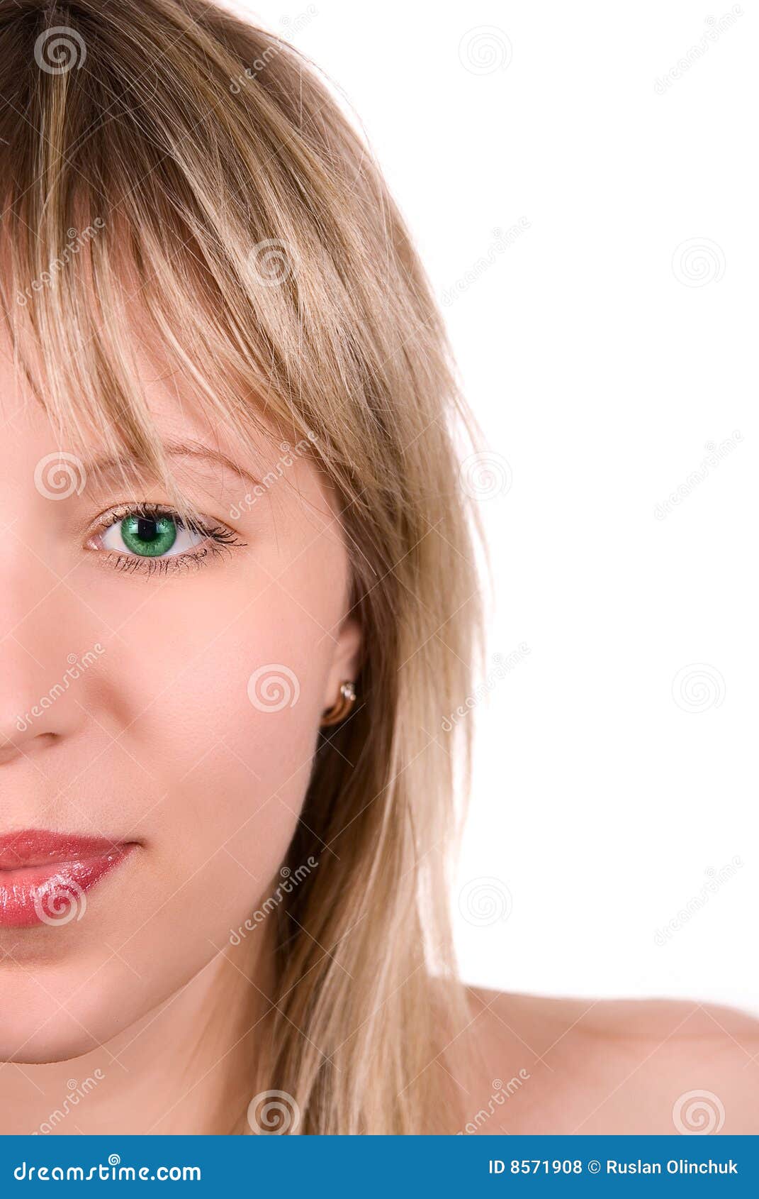 Half face portrait stock photo. Image of beautiful, closeup - 8571908