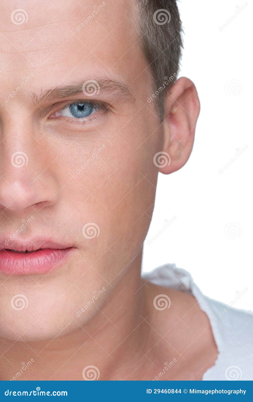 Half Face Portrait of Handsome Young Man Stock Photo - Image of adult ...