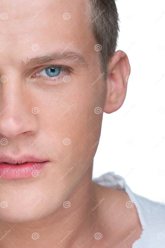 Half Face Portrait of Handsome Young Man Stock Photo - Image of adult ...