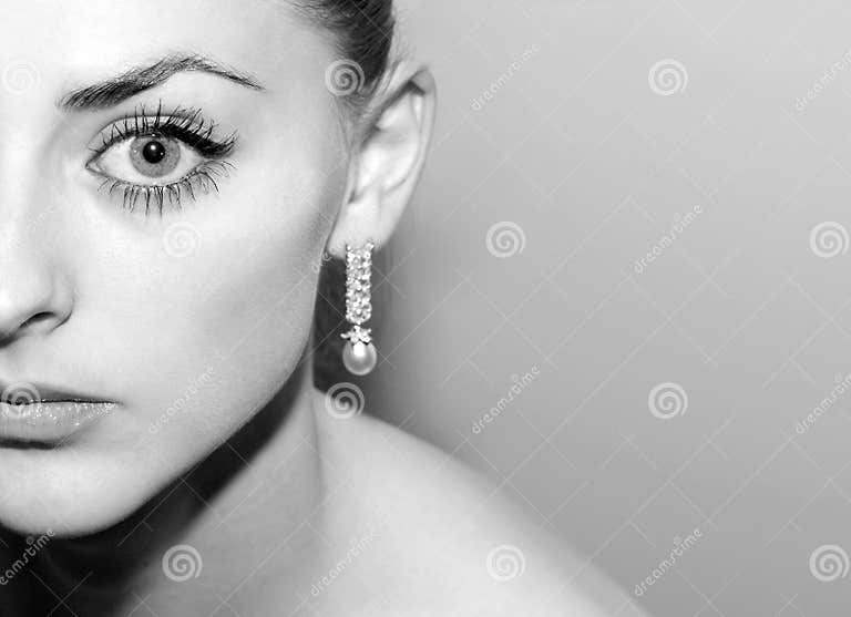 Half-faced girl stock photo. Image of silver, young, lips - 528710