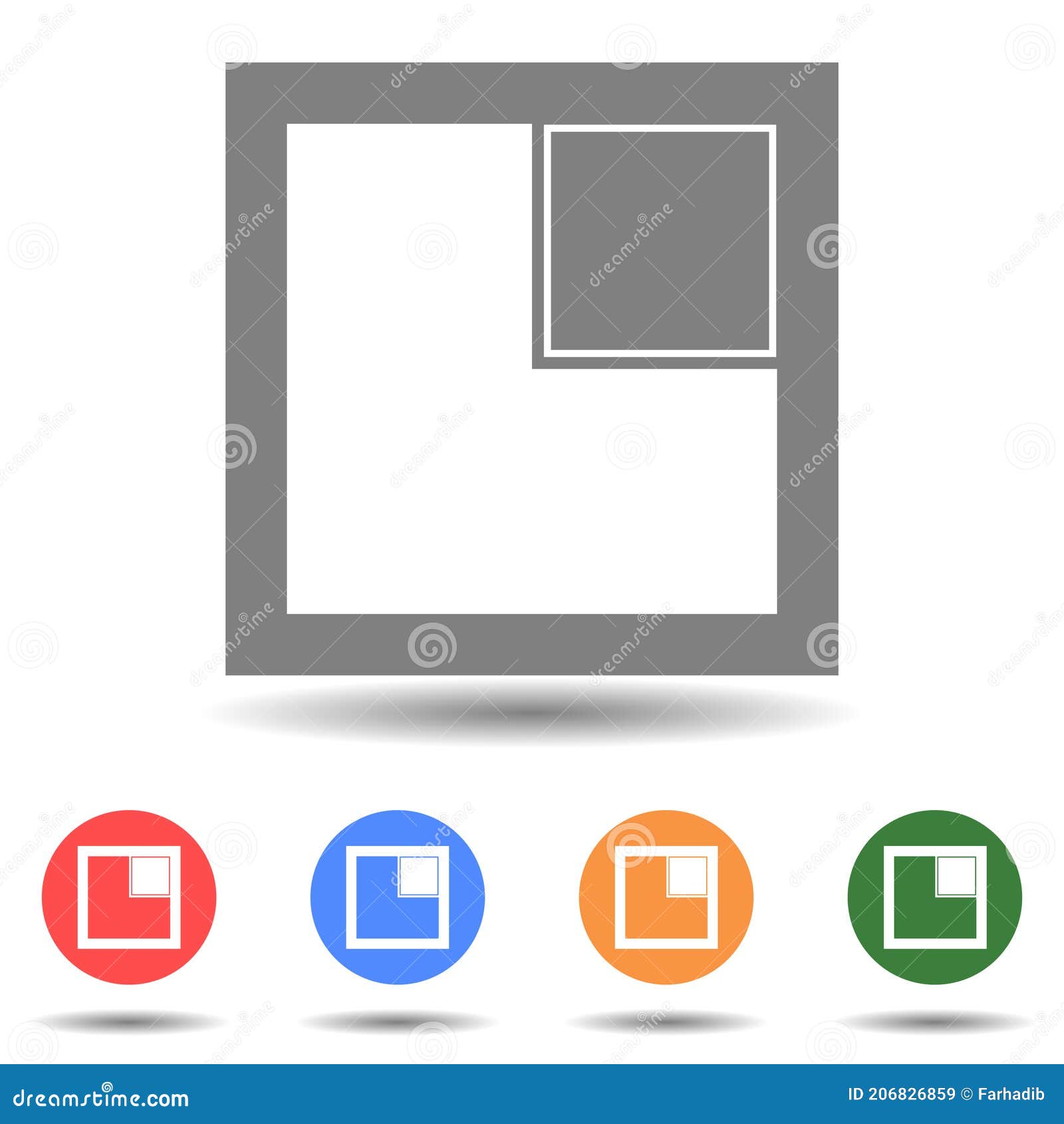 Half Filled Square Shape Icon Vector Stock Vector - Illustration of ...