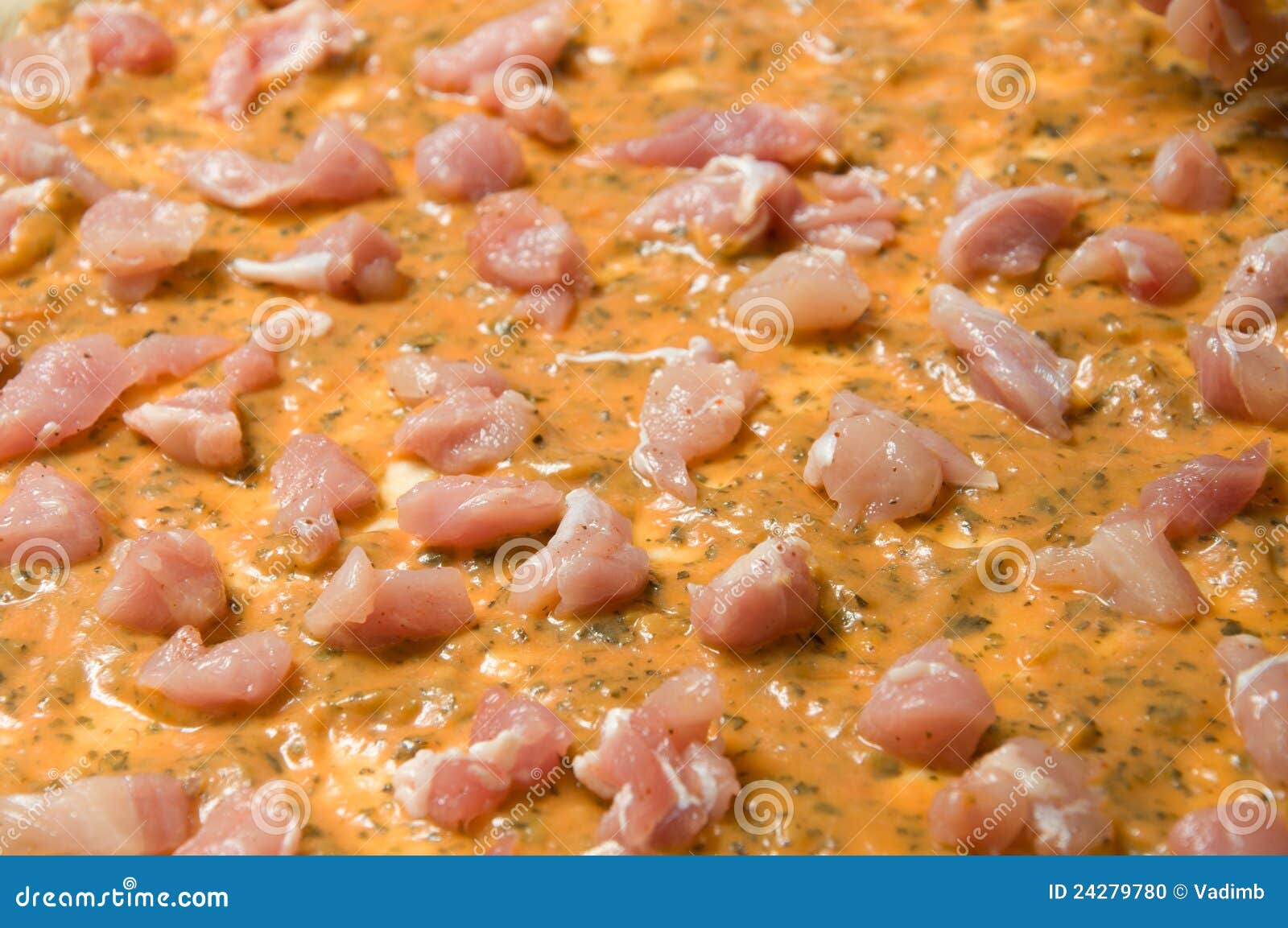 Half-finished pizza stock photo. Image of texture, meat - 24279780