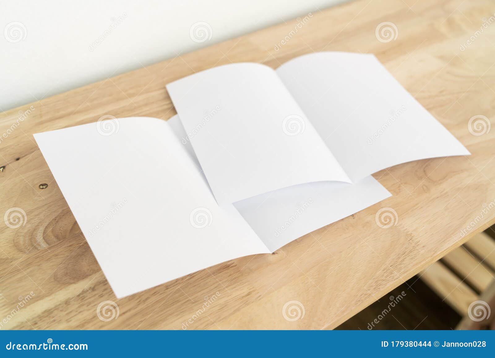 A4 Half-fold Brochure Blank White Template for Mock Up and Presentation ...