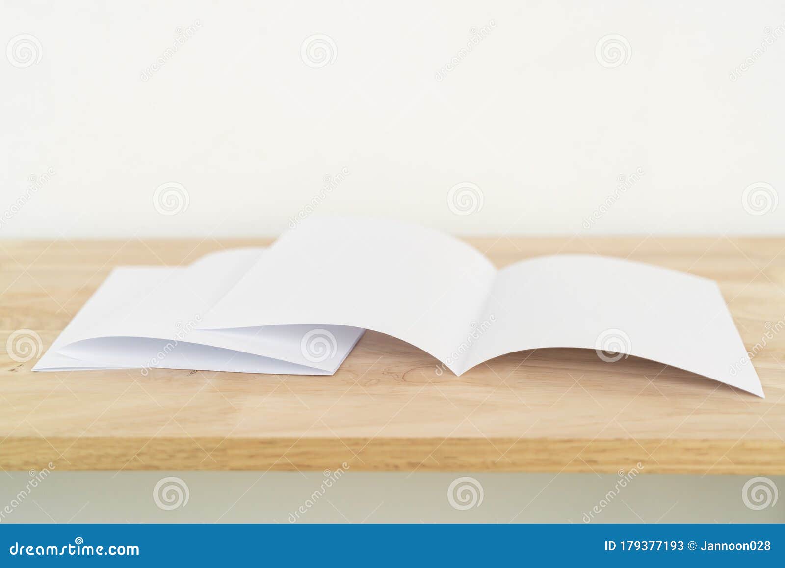 A4 Half-fold Brochure Blank White Template For Mock Up And Presentation ...