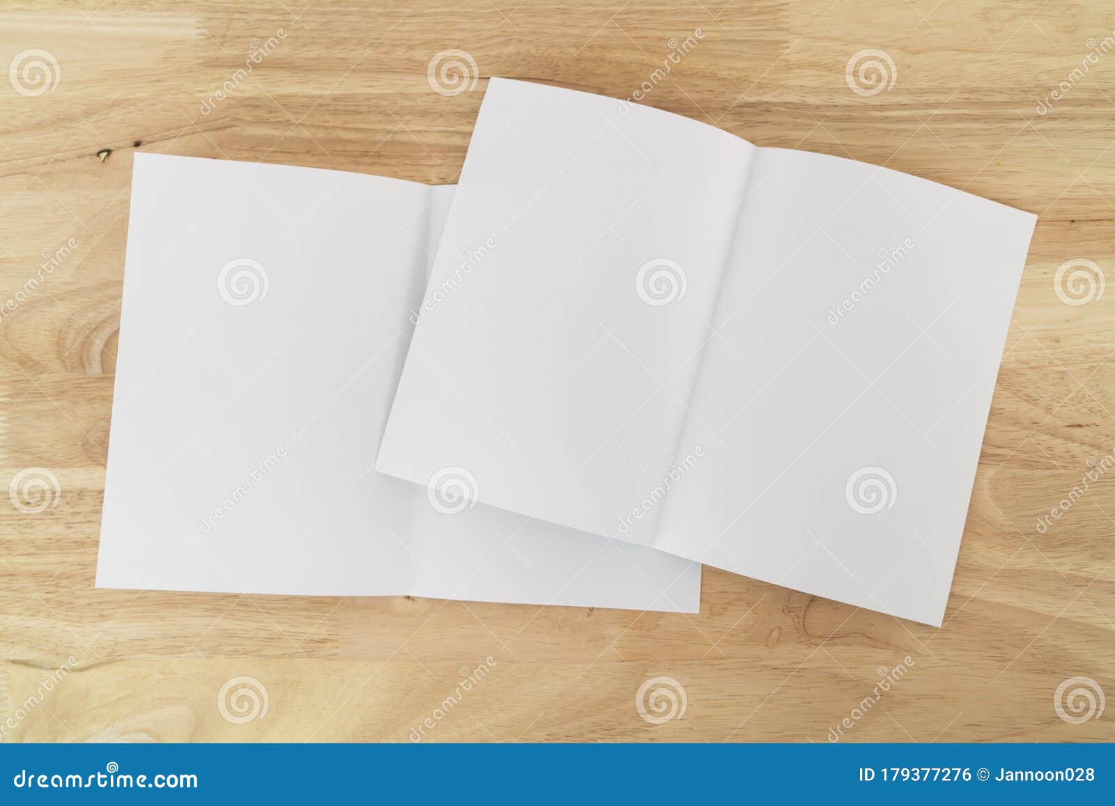 A4 Half-fold Brochure Blank White Template for Mock Up and Presentation ...