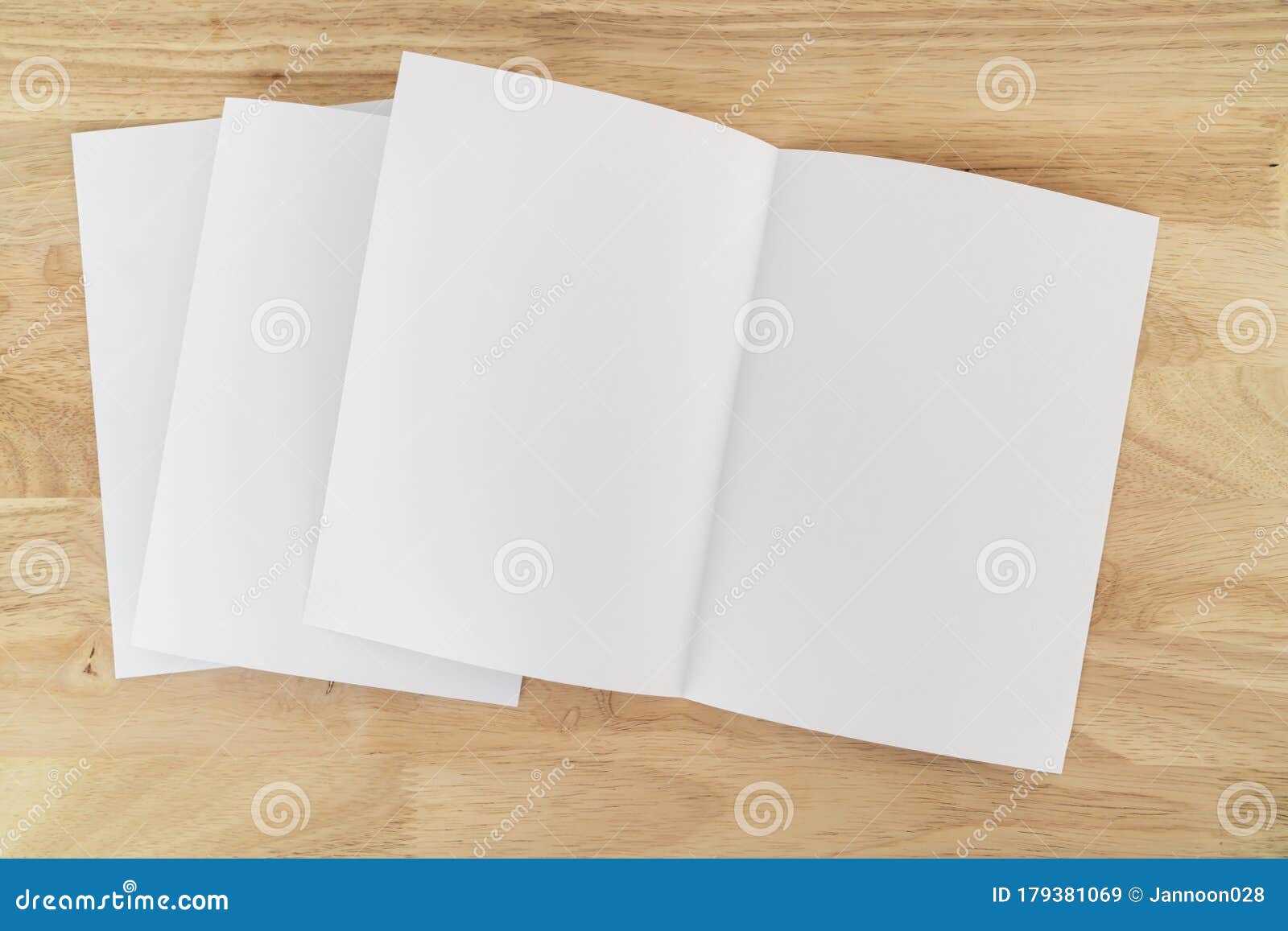 A4 Half-fold Brochure Blank White Template for Mock Up and Presentation ...