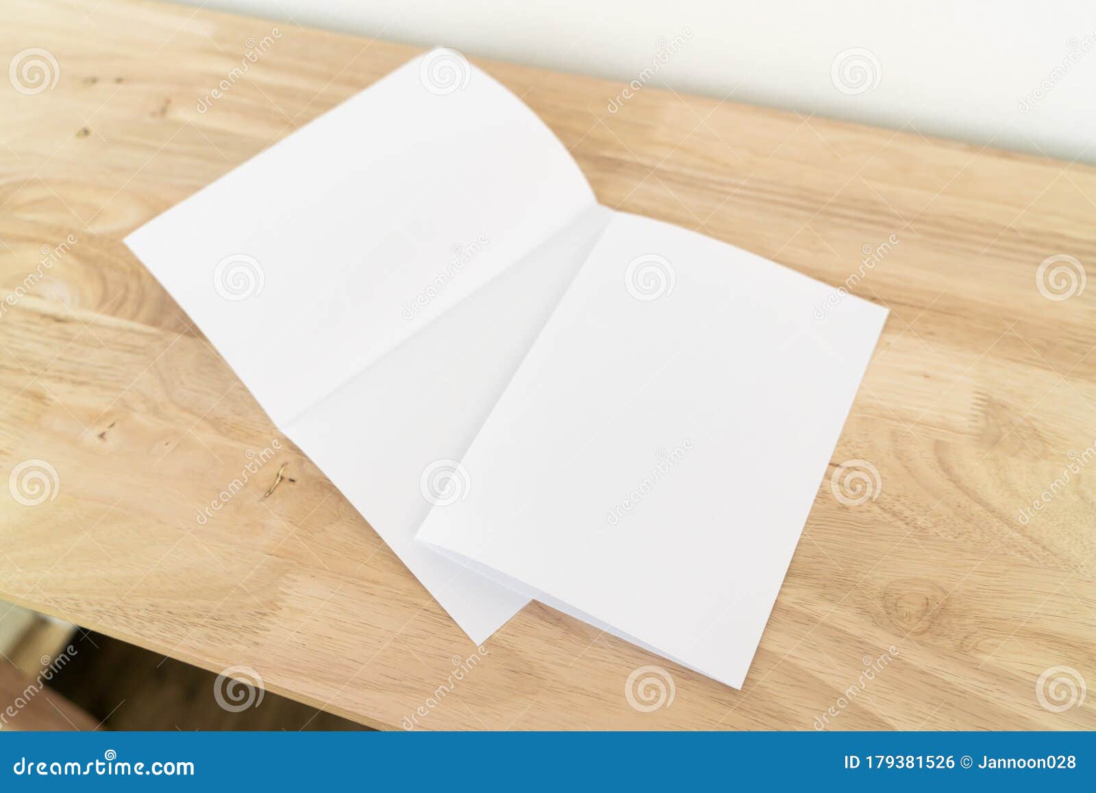 A4 Half-fold Brochure Blank White Template For Mock Up And Presentation ...