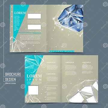 Half-fold Brochure Template with Diamond Element Stock Vector ...