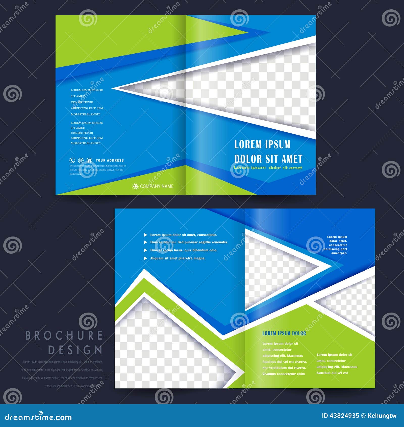 Half-fold Template for Advertising Concept Brochure Stock Vector ...