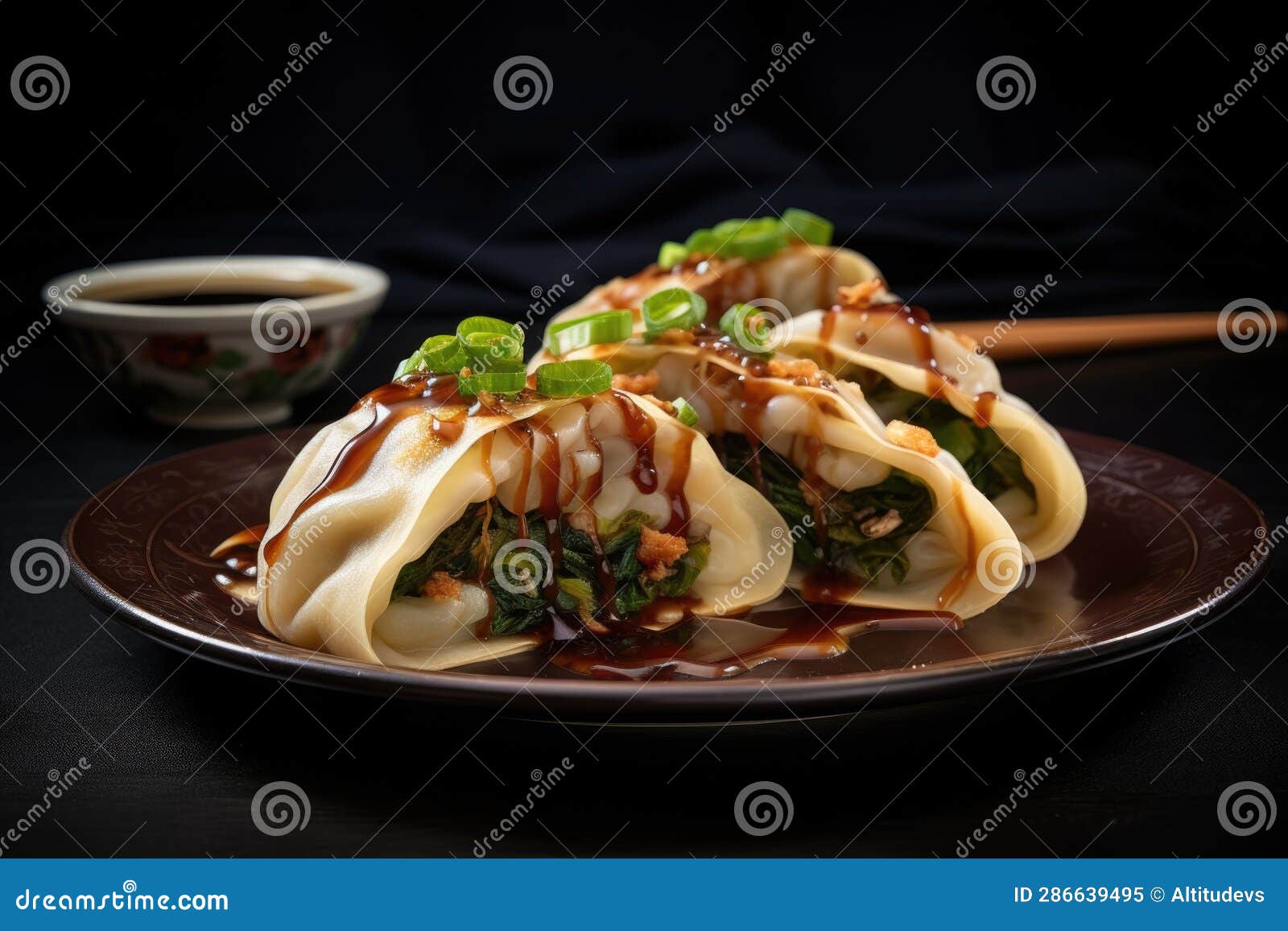 Half Dumpling Realistic Composition Cartoon Vector | CartoonDealer.com ...