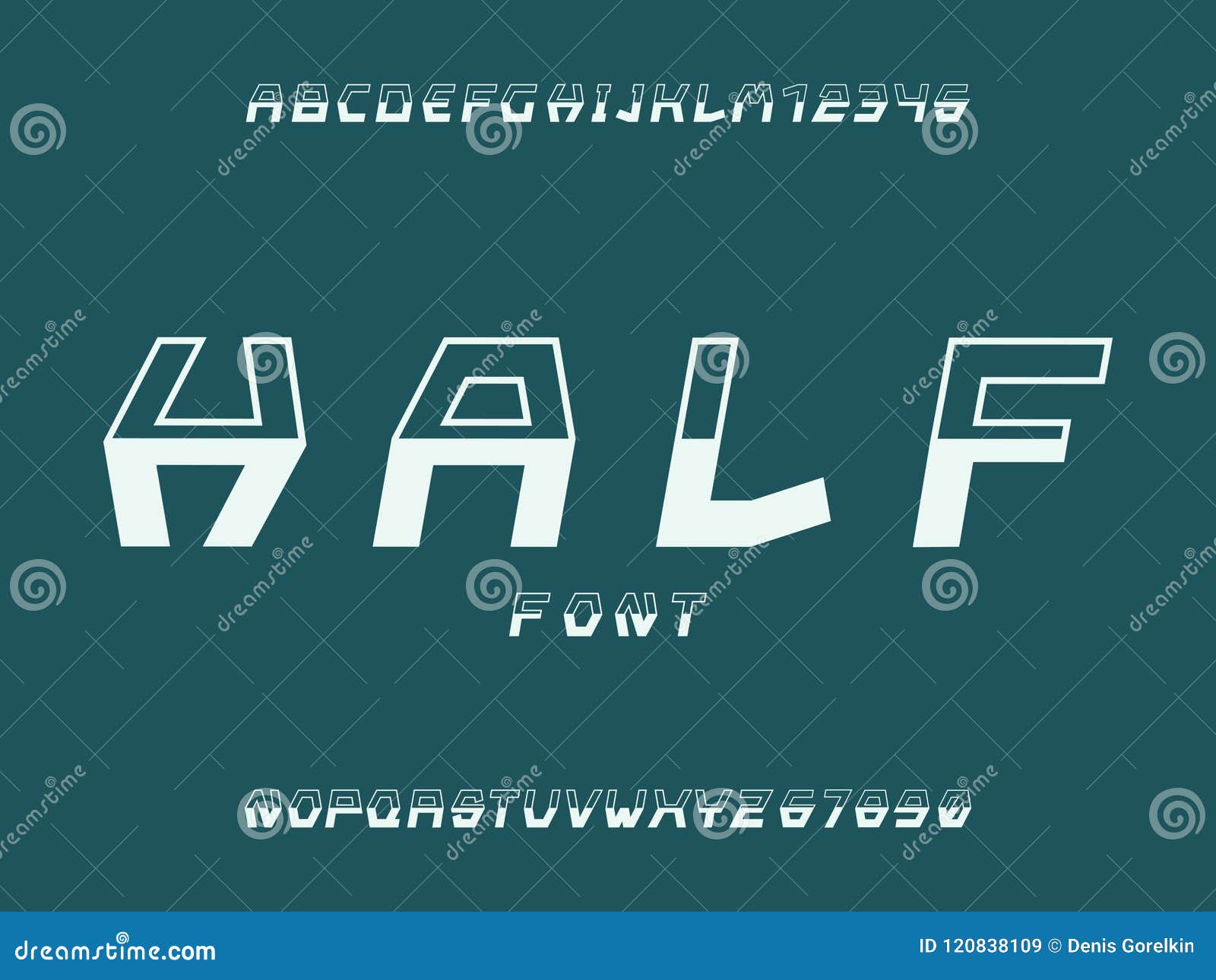 Half font. Vector alphabet stock vector. Illustration of trendy - 120838109