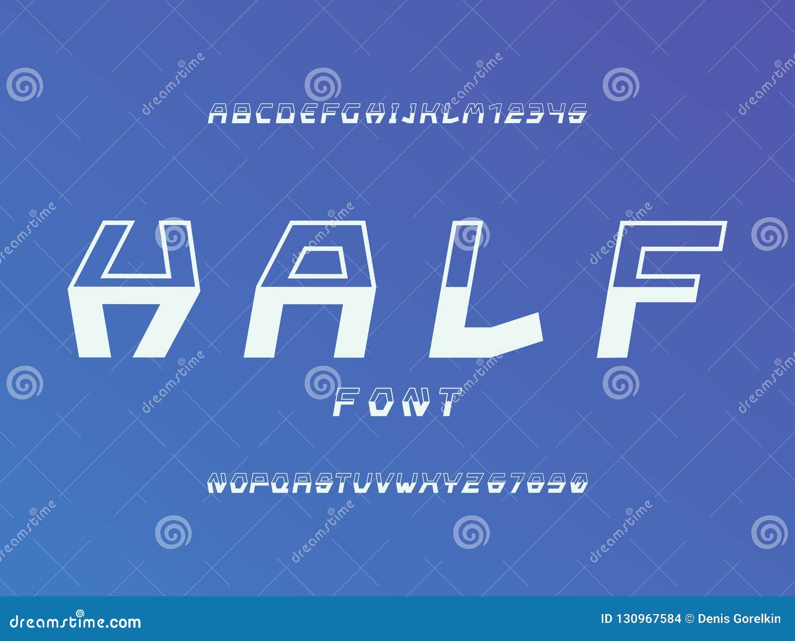 Half font. Vector alphabet stock vector. Illustration of uppercase ...